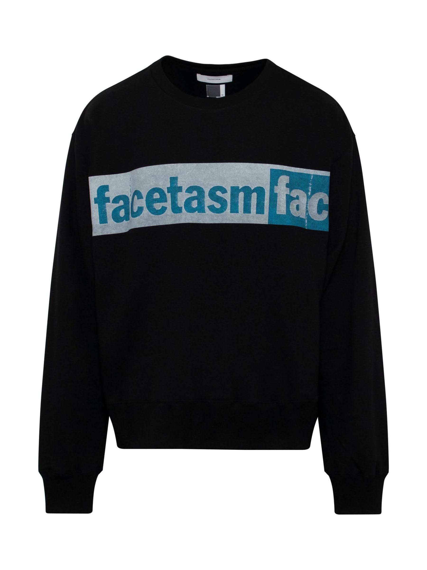FACETASM Logo Print Xxl Sweat in Black | MARAIS
